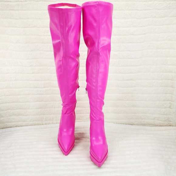 Mixx Shuz | Shoes | Delicious Hot Pink Fuchsia Pointy Toe Platform High ...